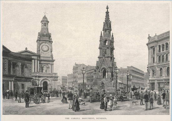 Dunedin Cargill Monument On Busy Day Editorial Stock Photo - Stock ...