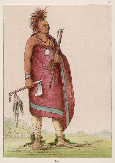Osage Chief Carrying Pipe Tomahawk Circa Editorial Stock Photo - Stock ...