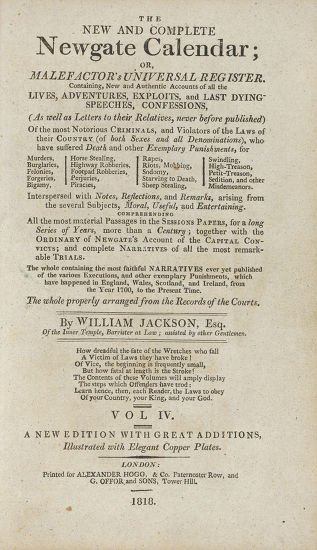 New Complete Newgate Calendar Malefactors Universal Editorial Stock ...