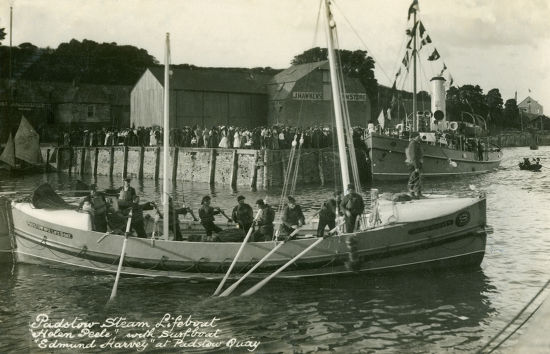 Padstow Steam Lifeboat Helen Peele Background Editorial Stock Photo ...