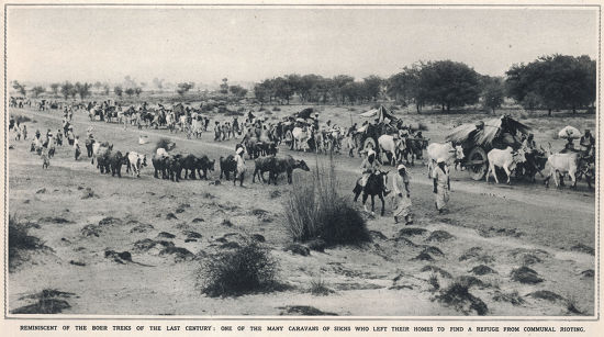 Long Column Refugee Sikh Flee East Editorial Stock Photo - Stock Image ...