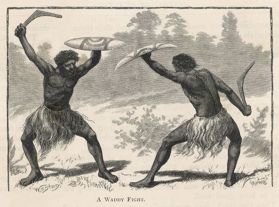 Two Aboriginals Disputing Territory Waddy Fight Editorial Stock Photo ...