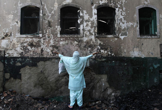 Kashmiri Muslim Woman Wails Outside Gutted Editorial Stock Photo ...