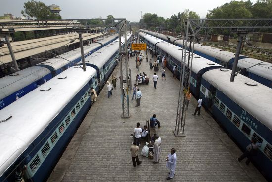 Passengers Wait Near Stranded Trains Railway Editorial Stock Photo ...