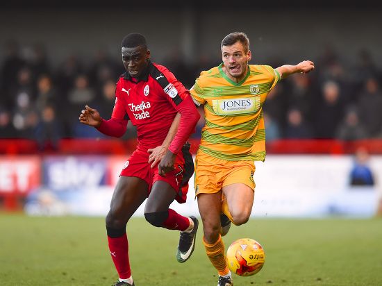 Yeovil Captain Ryan Dickson Fights Ball Editorial Stock Photo - Stock ...
