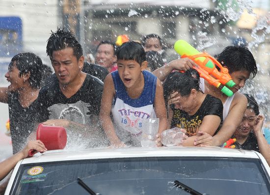 Filipino Feast Day Celebrants Doused Water Editorial Stock Photo ...