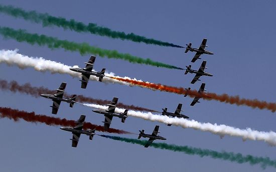 Nine Jet Fighters Italys Frecce Tricolori Editorial Stock Photo - Stock ...