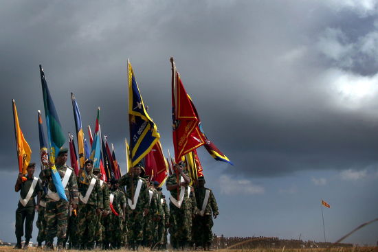 Sri Lanka Army Flag Bearers Carry Editorial Stock Photo - Stock Image ...