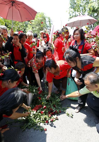 Members Red Shirt Group Lay Flowers Editorial Stock Photo - Stock Image ...