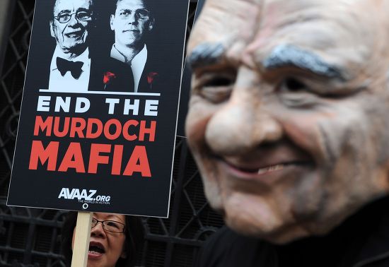 Protester Wearing Mask Rupert Murdoch Demonstrates Editorial Stock ...