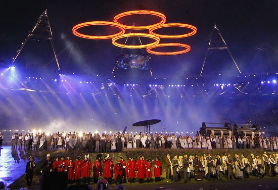 Olympic Rings Merge Together During Opening Editorial Stock Photo ...