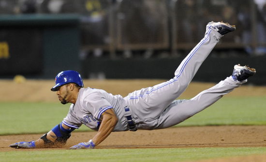 Toronto Blue Jays Eric Thames Dives Editorial Stock Photo - Stock Image ...
