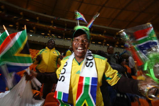 South African Soccer Fans Celebrate Their Editorial Stock Photo - Stock ...