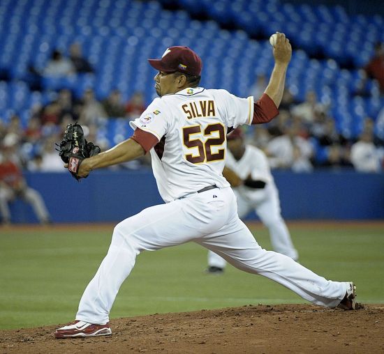 Venezuelas Starting Pitcher Carlos Silva Throws Editorial Stock Photo ...