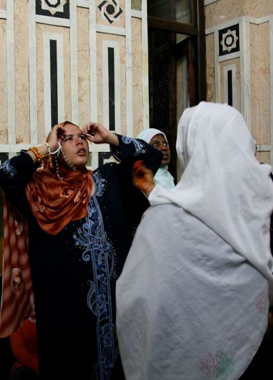 Egyptian Women Gesture They Pray Facing Editorial Stock Photo - Stock ...
