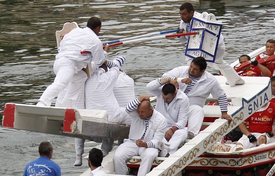 Two Participants Fight During Traditional Joust Editorial Stock Photo ...