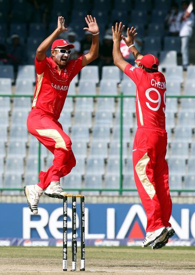 Canadian Cricketer Harvir Baidwan L Celebrates Editorial Stock Photo ...