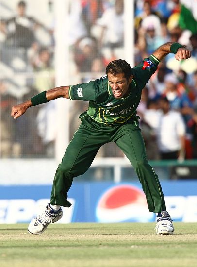 Pakistani Bowler Wahab Riaz Celebrates After Editorial Stock Photo ...