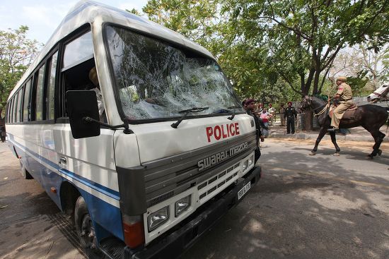 Indian Policeman Sits Inside Police Van Editorial Stock Photo - Stock ...