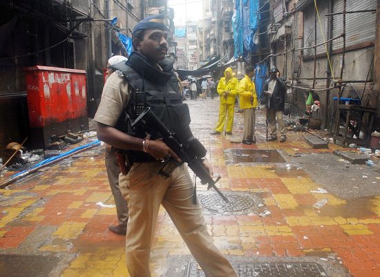 Police Commando Carrying Automatic Weapons Patrols Editorial Stock ...
