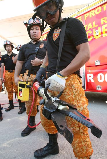 Members Philippines Bureau Fire Protection Demonstrate Editorial Stock ...