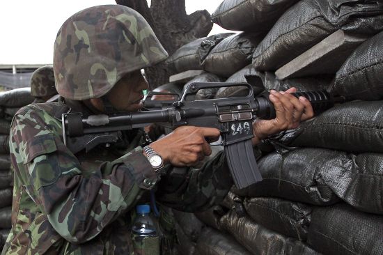 Thai Soldier Open Fire On Antigovernment Editorial Stock Photo - Stock ...