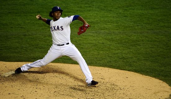 Texas Rangers Pitcher Neftali Feliz Throws Editorial Stock Photo ...