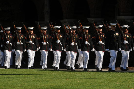 Us Marines March During Marine Corps Editorial Stock Photo - Stock ...