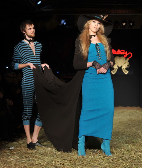 Two Models Pose On Runway During Editorial Stock Photo - Stock Image ...