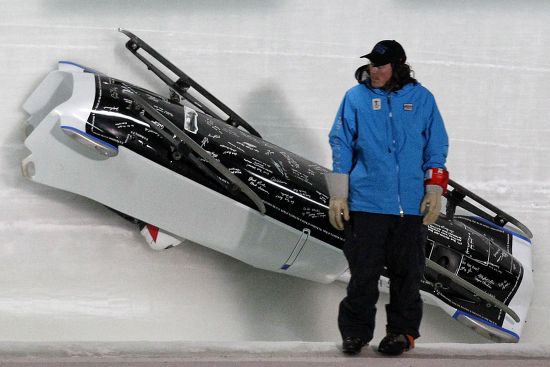 Bob Forerunner Crashes During Bobsleigh Twoman Editorial Stock Photo ...