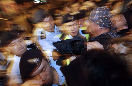 Long Exposure Image Showing Police Officers Editorial Stock Photo ...