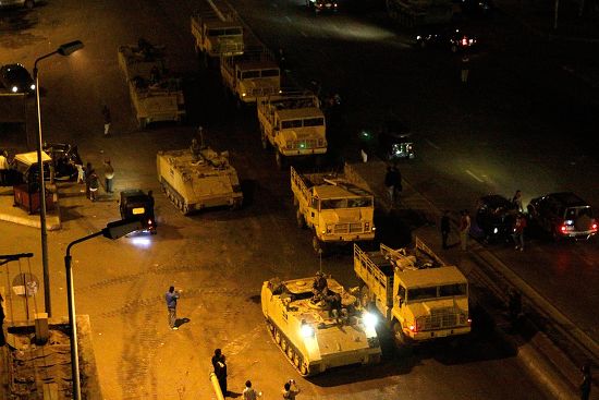 Egyptian Army Armoured Vehicles Move On Editorial Stock Photo - Stock ...