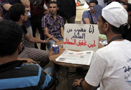 Egyptians Hunger Strike Sit Improvised Tents Editorial Stock Photo ...