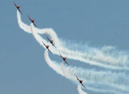 Basic Jet Trainer Aircrafts Suryakiran Team Editorial Stock Photo ...