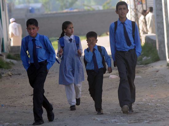 Pakistani School Children Walk Street Near Editorial Stock Photo ...