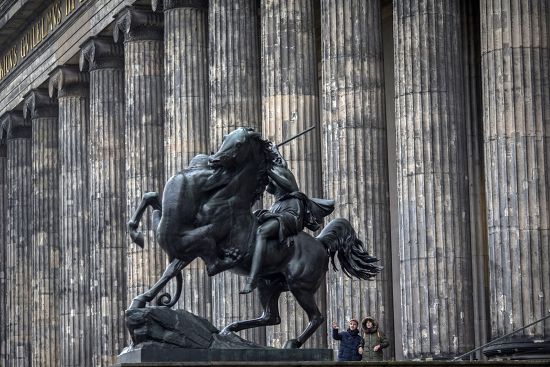 Couple Dwarfed By Columns Old Museum Editorial Stock Photo - Stock ...