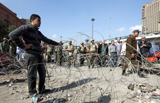 Egyptian Stands Near Barbed Wire That Editorial Stock Photo - Stock ...