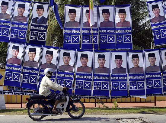 Motorcyclist Moves Pass Election Campaign Posters Editorial Stock Photo ...
