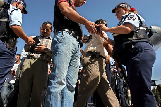 Israeli Police Check Identity Cards Palestinians Editorial Stock Photo ...