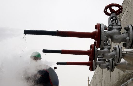 Worker Checks Mazut Terminal District Heating Editorial Stock Photo ...