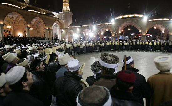 Chechen Believers Muslim Servicemen Sing Dance Editorial Stock Photo ...