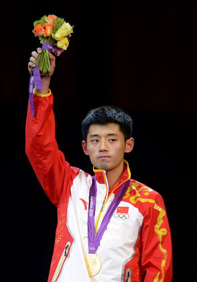 Chinas Jike Zhang Waves On Podium Editorial Stock Photo - Stock Image ...
