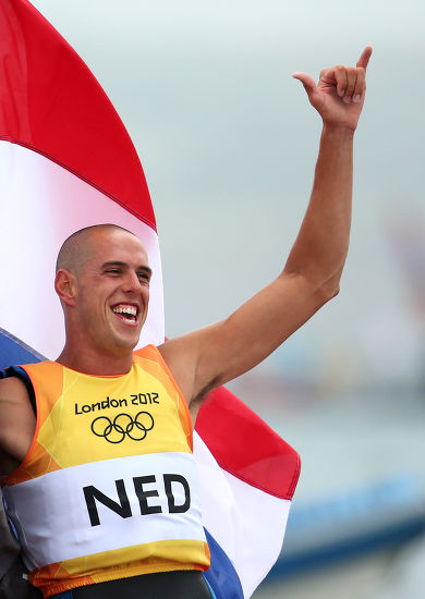 Dutch Dorian Van Rijsselberge Celebrates Winning Editorial Stock Photo ...
