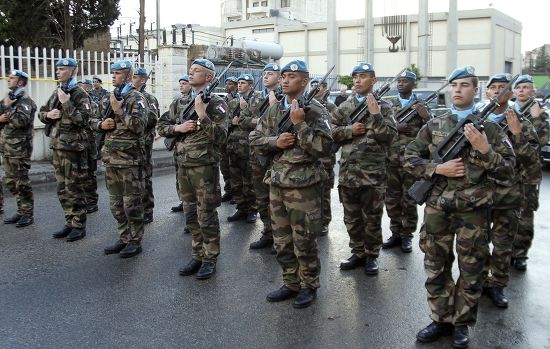 French United Nations Peacekeepers Stand Attention Editorial Stock ...