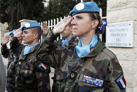 French United Nations Peacekeepers Stand Attention Editorial Stock ...