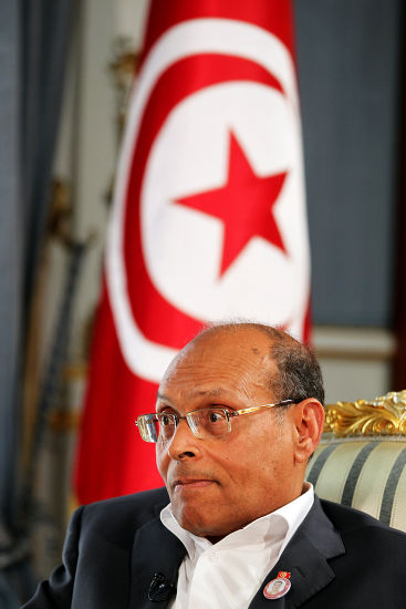 Tunisian President Moncef Marzouki During Interview Editorial Stock ...