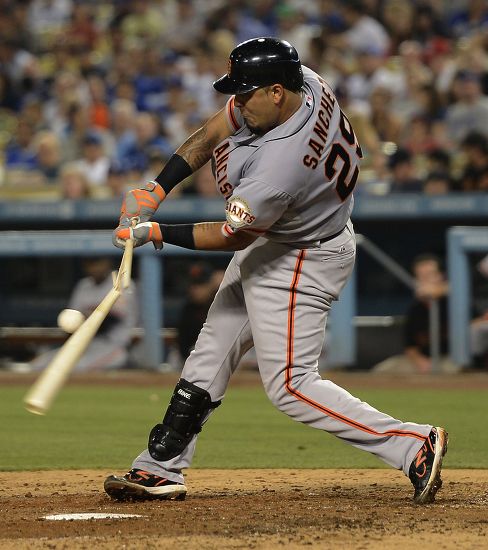 Hector Sanchez San Francisco Giants Breaks Editorial Stock Photo ...