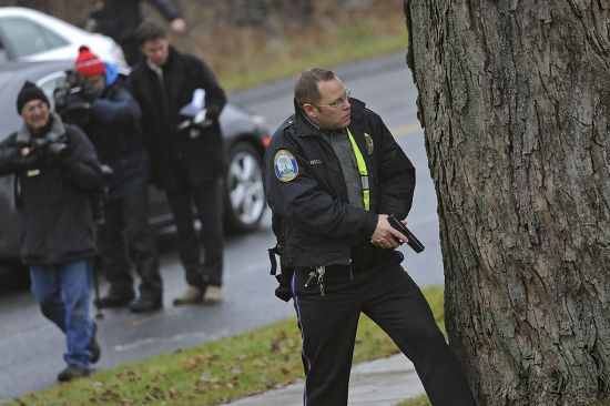 Connecticut Police Officer Takes Position Outside Editorial Stock Photo ...