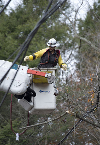 Nstar Electric Utility Crew Member Works Editorial Stock Photo - Stock ...
