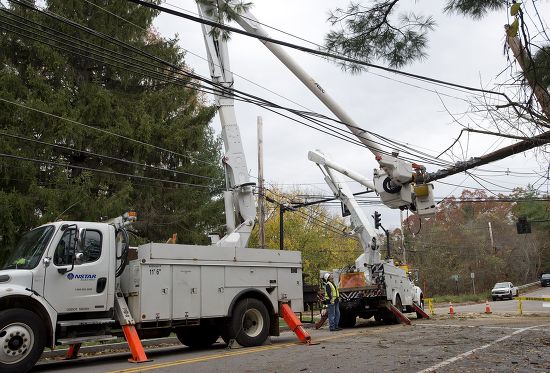 Nstar Electric Utility Crew Members Work Editorial Stock Photo - Stock ...